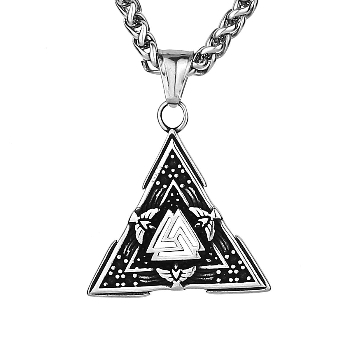 Retro Triangle Raven Rune Necklace – Keevip